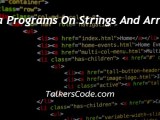 Java Programs On Strings And Arrays