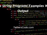Java String Programs Examples With Output