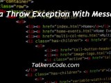 Java Throw Exception With Message