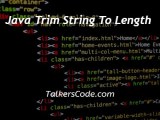 Java Trim String To Length