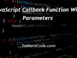 Javascript Callback Function With Parameters