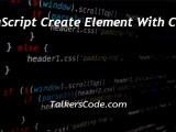 Javascript Create Element With Class