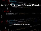 Javascript Onsubmit Form Validation