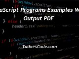 Javascript Programs Examples With Output Pdf