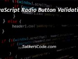 Javascript Radio Button Validation