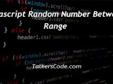 Javascript Random Number Between Range