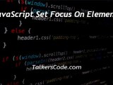 Javascript Set Focus On Element