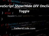 Javascript Show Hide Div Onclick Toggle