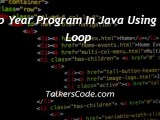 Leap Year Program In Java Using For Loop