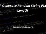 Php Generate Random String Fixed Length