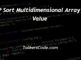 Php Sort Multidimensional Array By Value