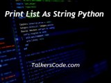 Print List As String Python