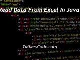 Read Data From Excel In Java