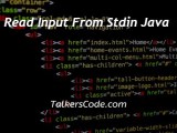 Read Input From Stdin Java