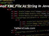 Read Xml File As String In Java