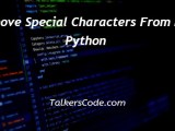 Remove Special Characters From List Python