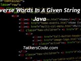 Reverse Words In A Given String In Java