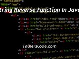String Reverse Function In Java