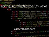 String To Bigdecimal In Java