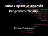 Table Layout In Android Programmatically