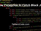 Throw Exception In Catch Block Java