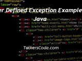 User Defined Exception Example In Java
