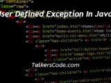 User Defined Exception In Java