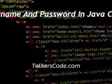 Username And Password In Java Code