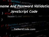 Username And Password Validation In Javascript Code