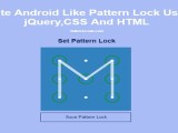 Create Android Like Pattern Lock Using Jquery