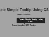 Create Simple Tooltip Using Css3