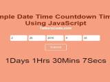 Demo Of Simple Date Time Countdown Timer Using Javascript On
