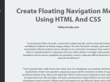 Create Floating Navigation Menu Using Html And Css