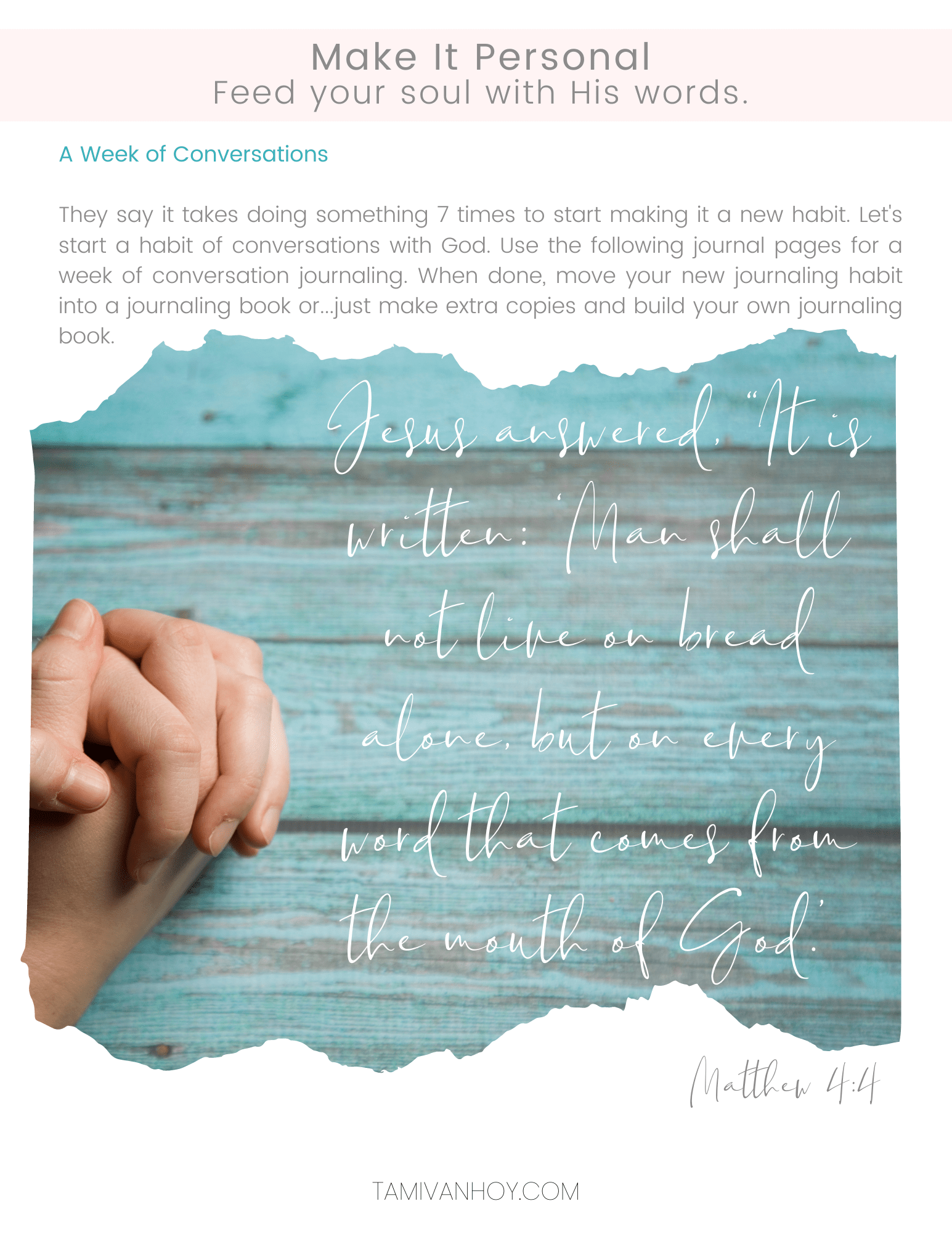 Guided Conversations with God – Journal Page – Tami VanHoy