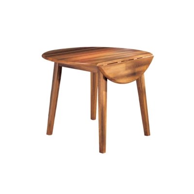 Hammis Round Drop Leaf Dining Table Wood Dark Brown Signature Design