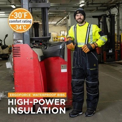 Refrigiwear Ergoforce Waterproof Insulated Low Bib Overalls Black 2xl