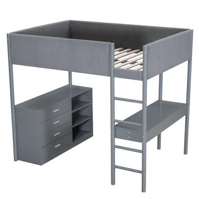 Full Size Platform Bed With 2 Storage Drawers Pine Wood Full Bed Frame