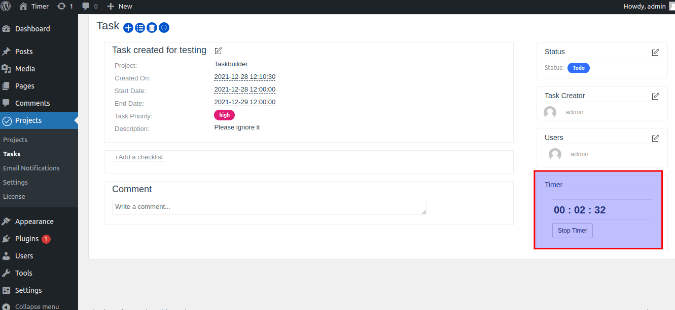 Time Tracker - Taskbuilder