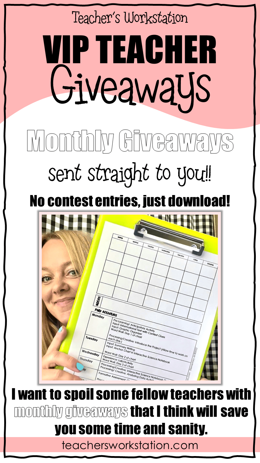 Teacher’s Workstation’s VIP Teacher List: FREE Giveaways – Teacher's ...