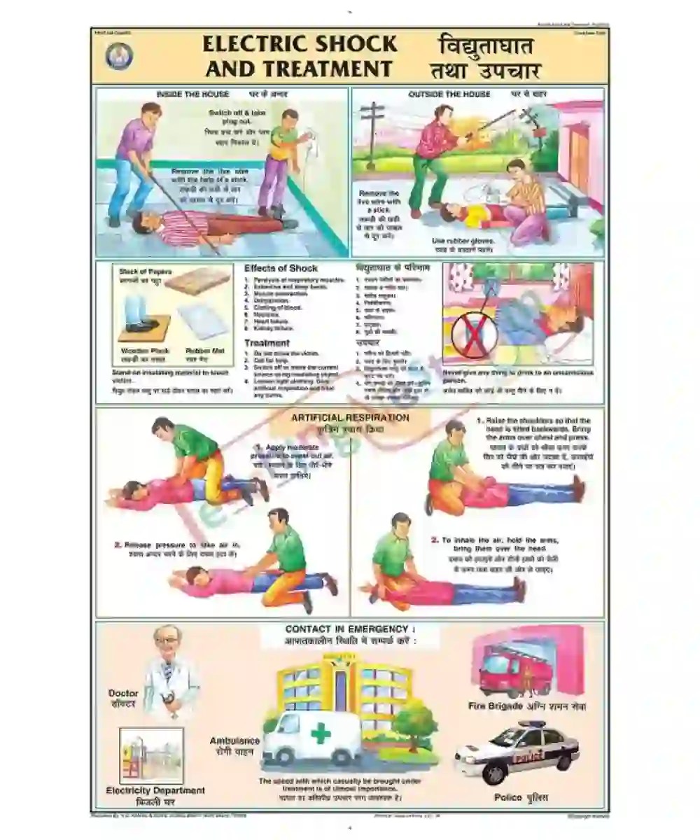 Electric Shock Treatment Chart, English-Hindi - TeachingNest