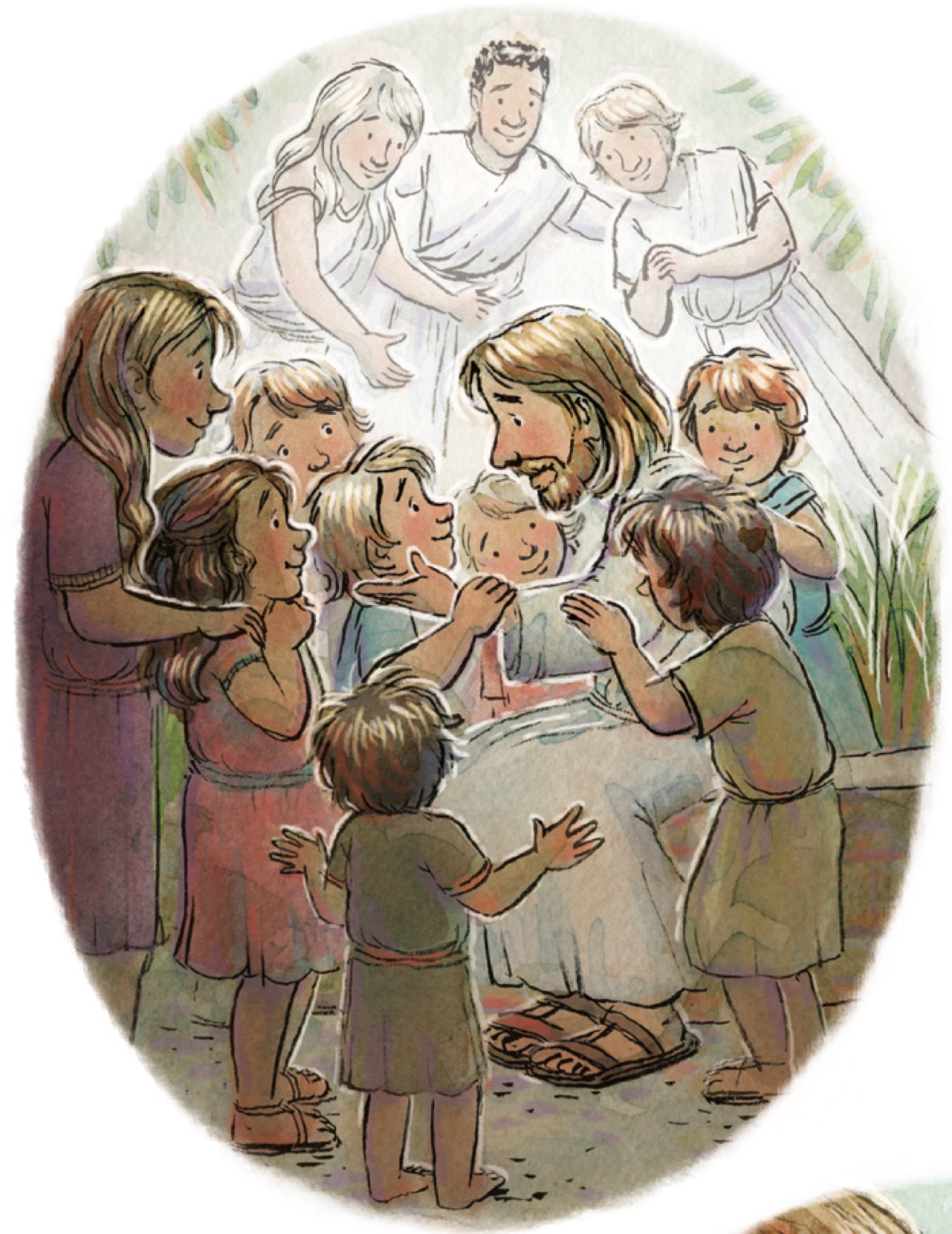 Jesus told the Nephites to bring their children to Him. He prayed, and ...