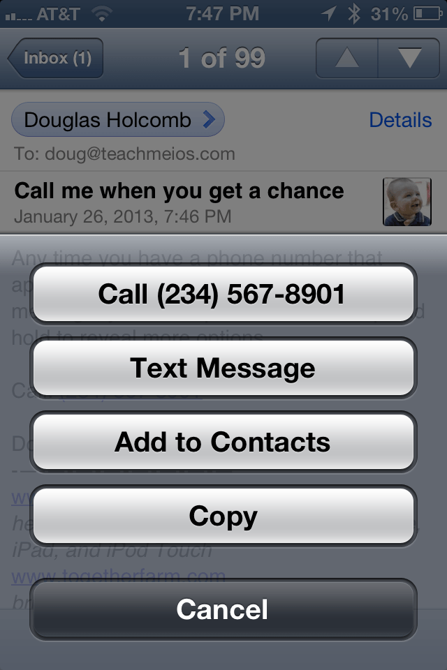 How to quickly create calendar appointments or call someone when a date ...