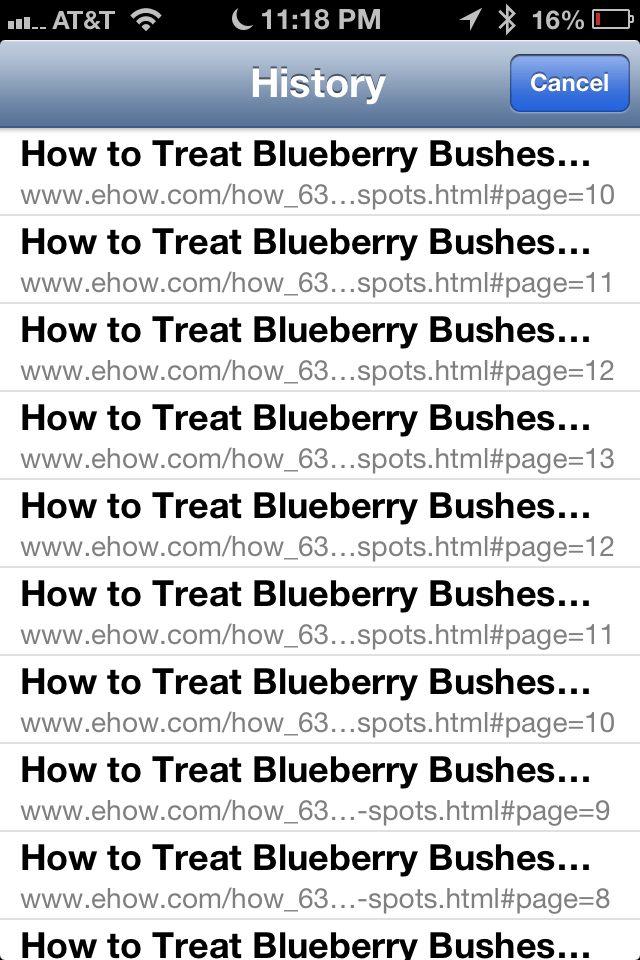 Access navigation history in Safari browser on iPhone, iPad (Mini ...