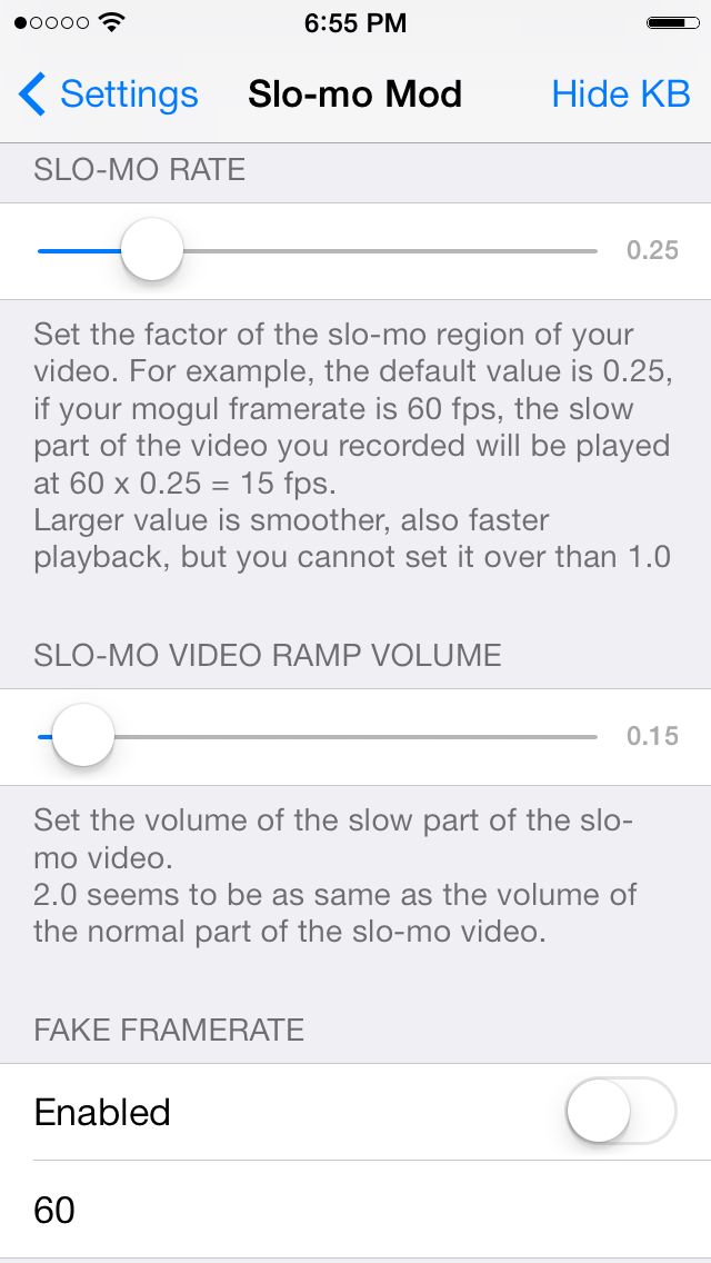 Slo-mo Mod - Use slo-mo video mode on unsupported jailbroken devices ...