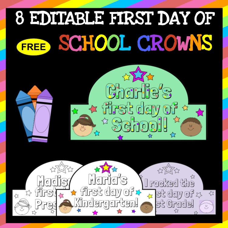 FREE Crown Printables for the First Day of School - Teach with the Current