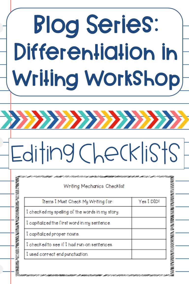 Differentiation in WW - Tip #6 - Editing Checklists - Team J's ...