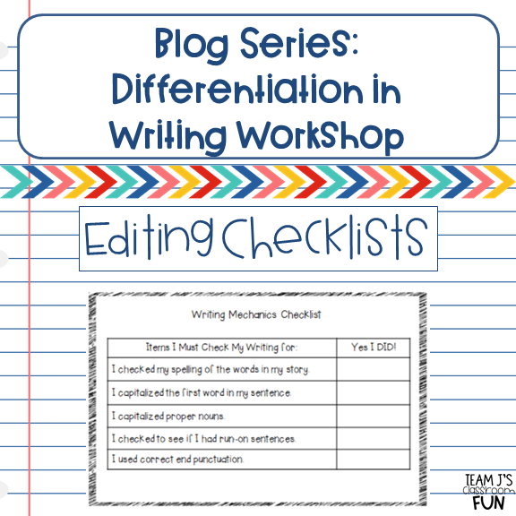 Differentiation in WW - Tip #6 - Editing Checklists - Team J's ...
