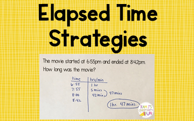 Elapsed Time Strategies - Team J's Classroom Fun