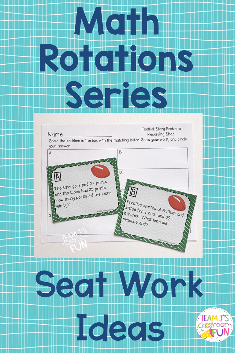 Math Rotations - Seat Work Ideas - Team J's Classroom Fun