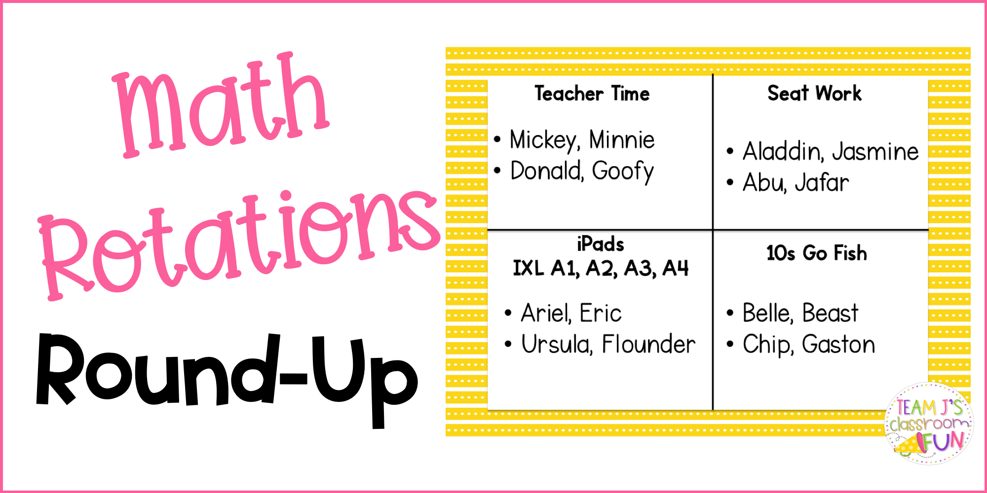 Math Rotations Round-Up - Team J's Classroom Fun
